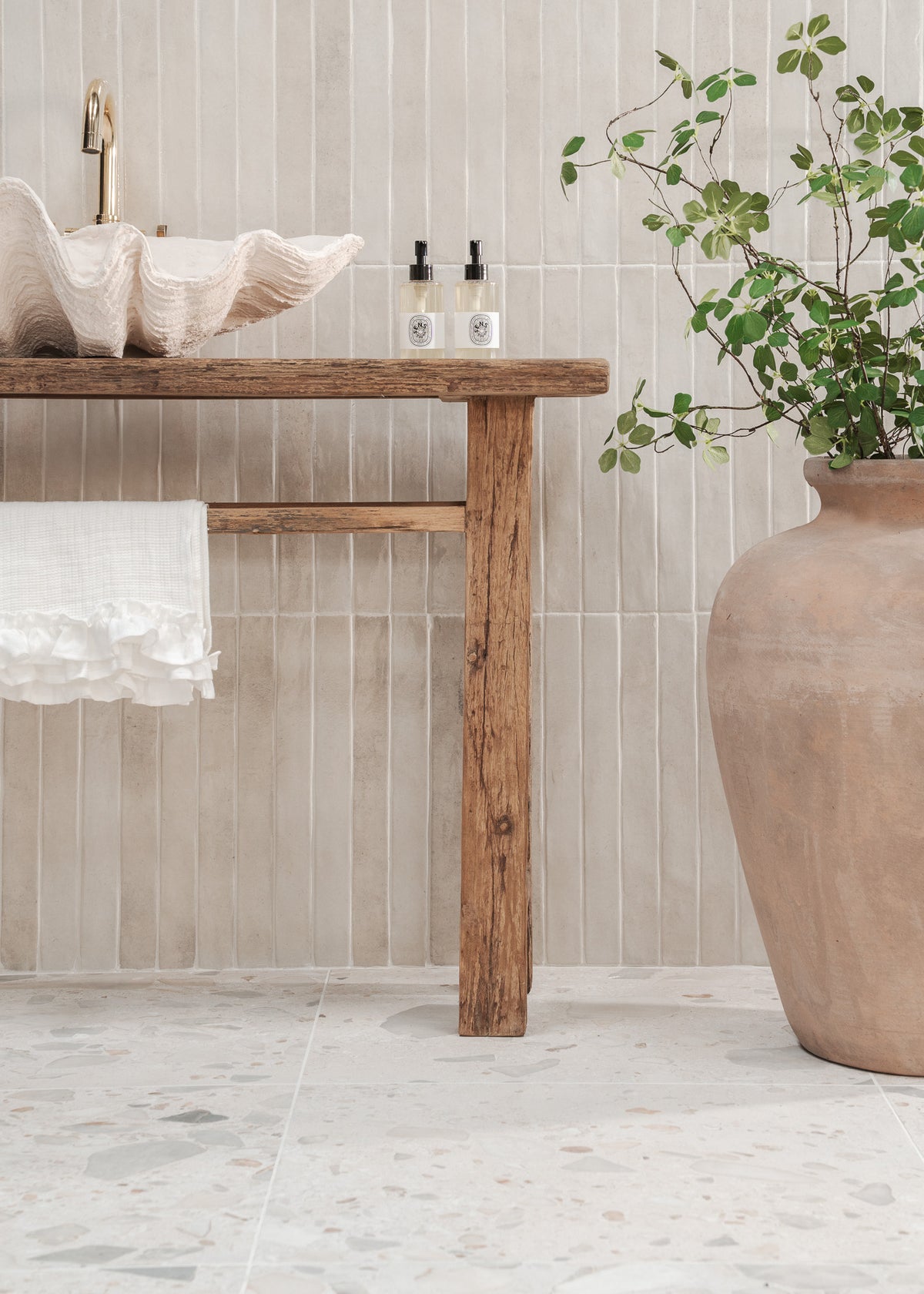Luella Putty Stone Gloss Metro Tiles | Wall Tiles | Quorn Stone