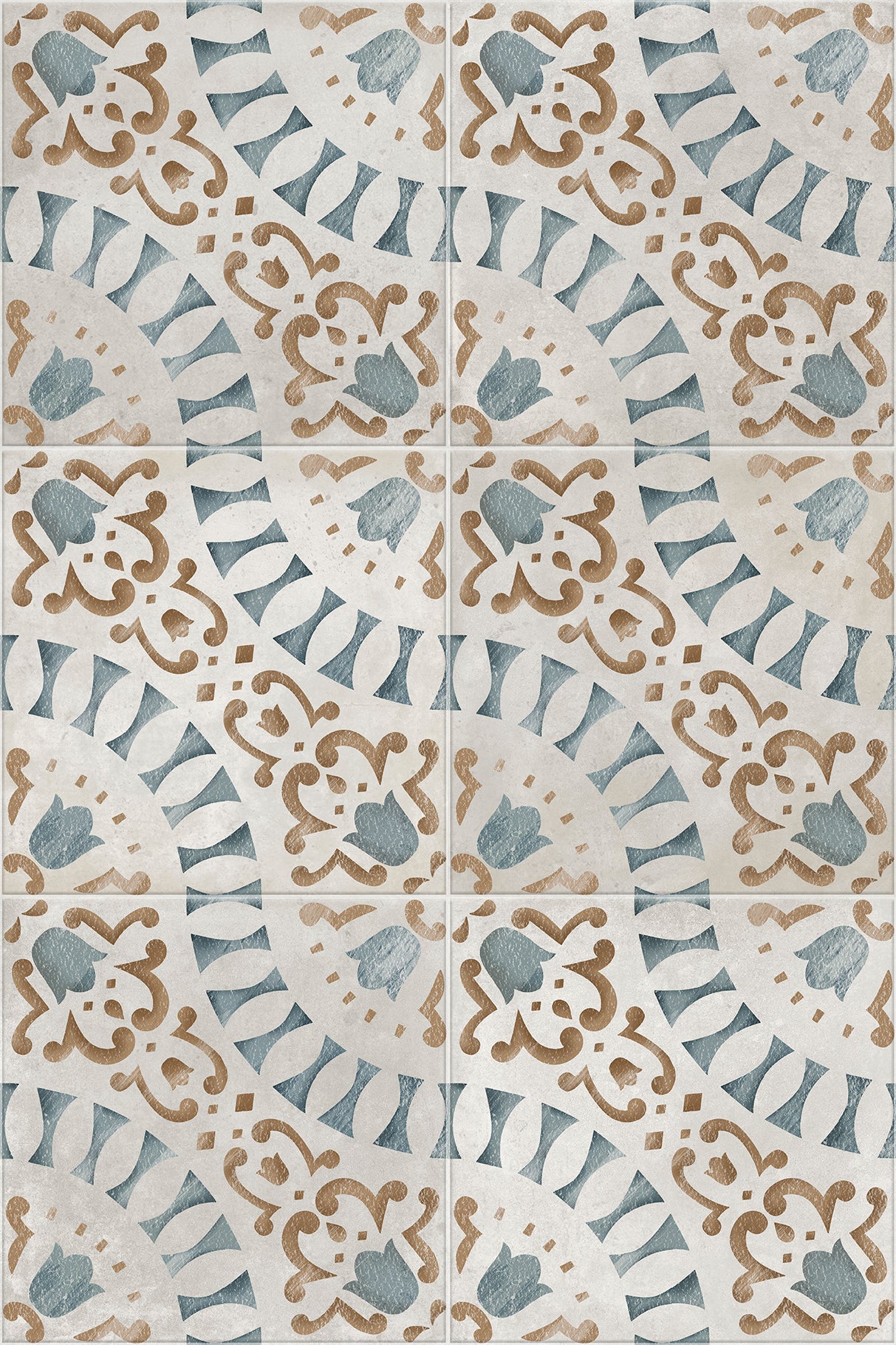 Luna Blue Decorative Patterned Tiles | Quorn Stone