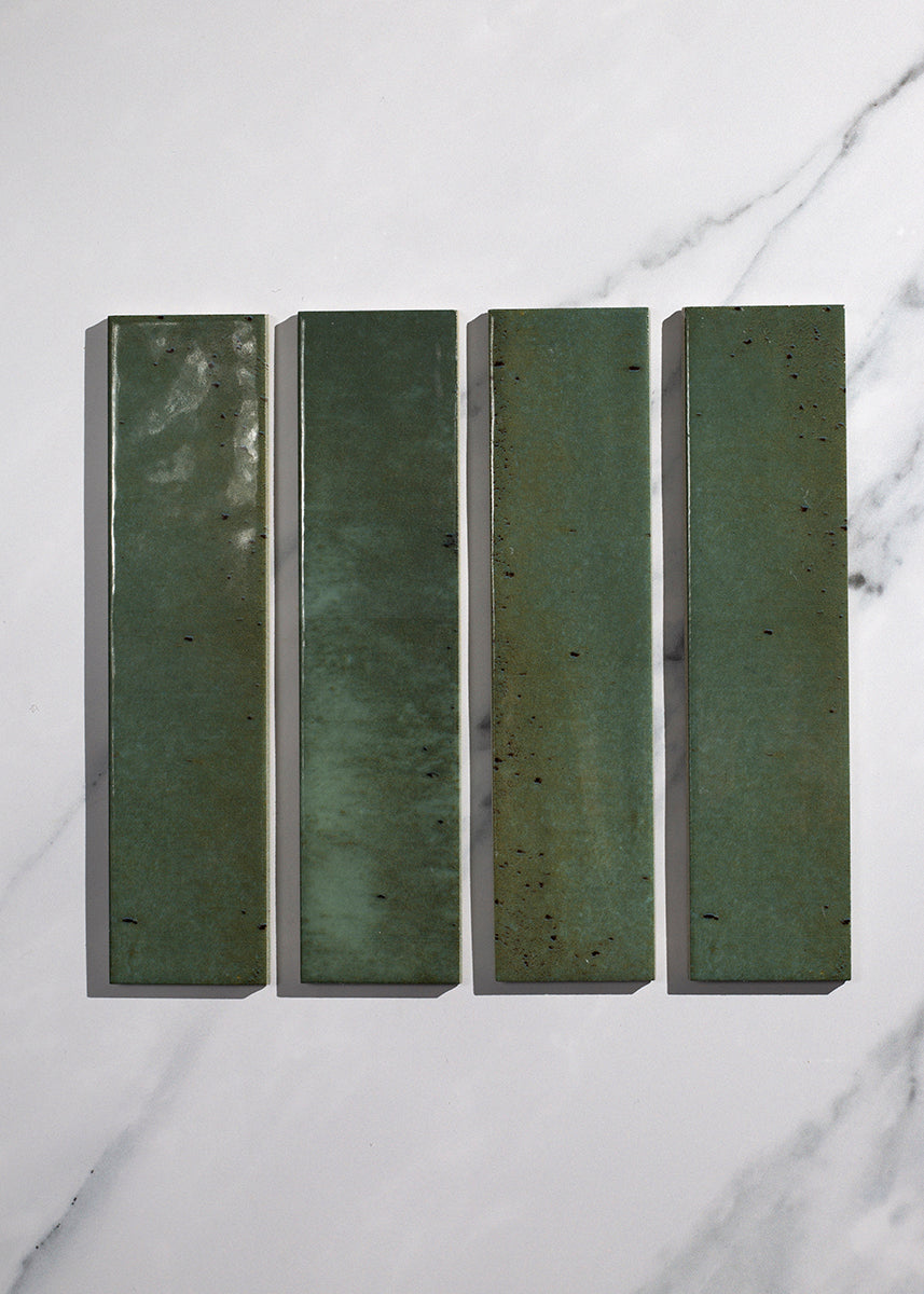 Nori Forest Gloss Metro Tiles | Quorn Stone