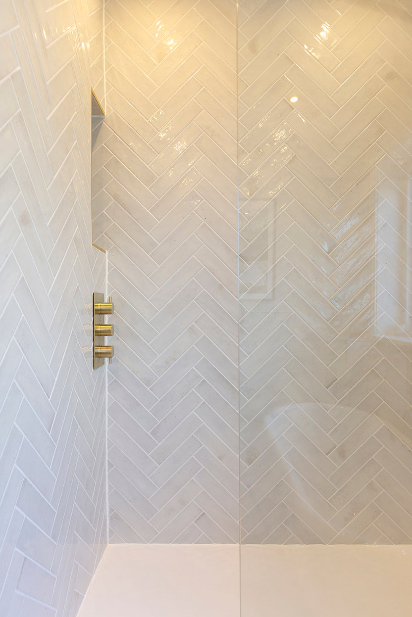 Nori Pearl Gloss Metro Tiles | Quorn Stone