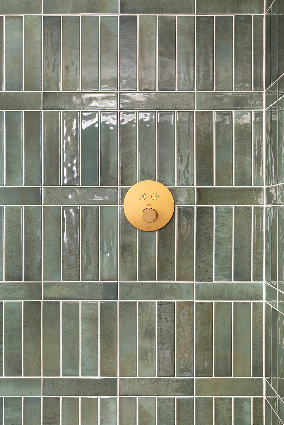 Nori Forest Gloss Metro Tiles | Quorn Stone