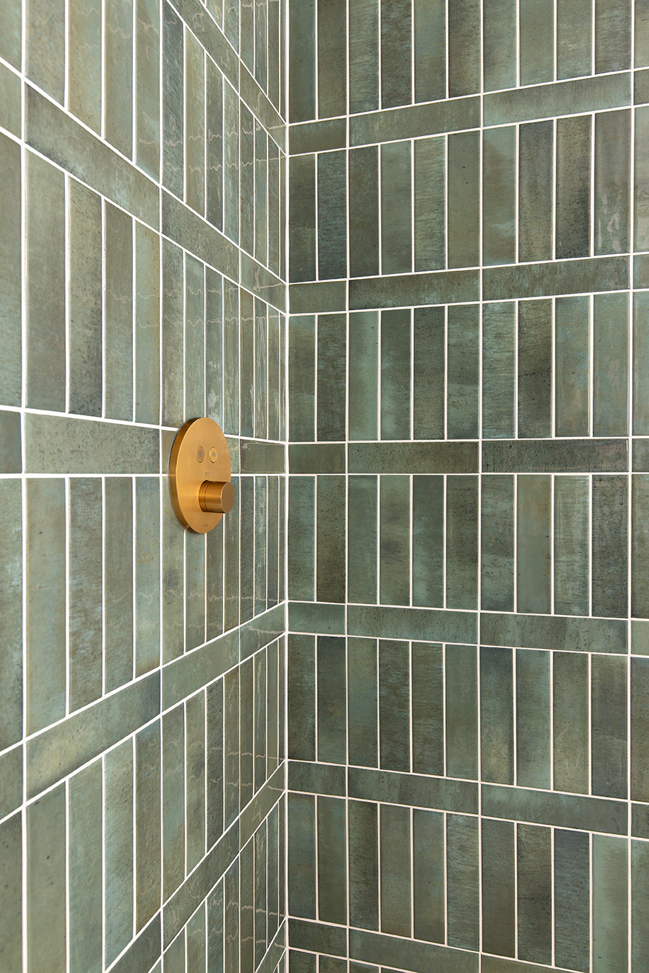 Nori Forest Gloss Metro Tiles | Quorn Stone