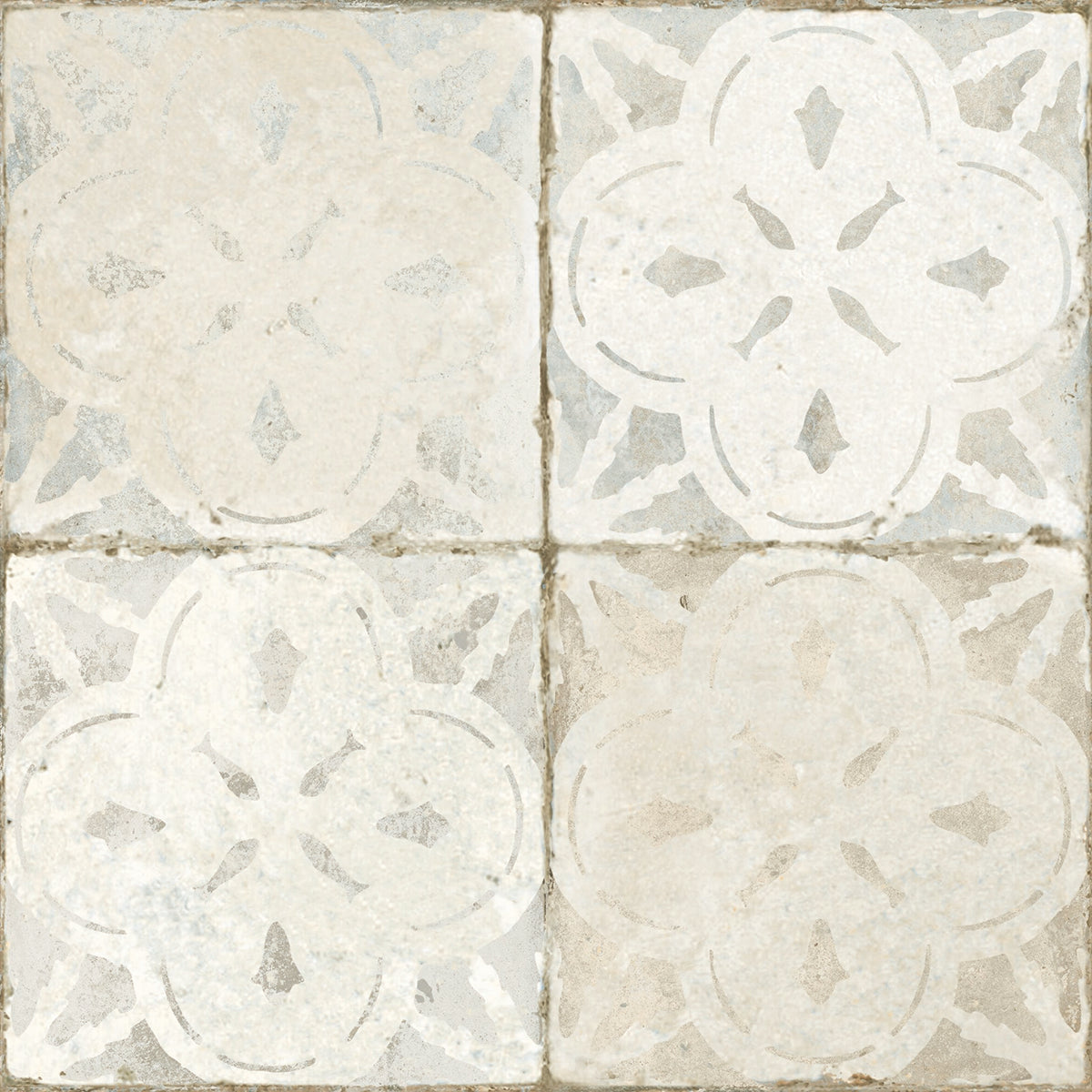 Ophelia White Patterned Ceramic Tiles | Quorn Stone