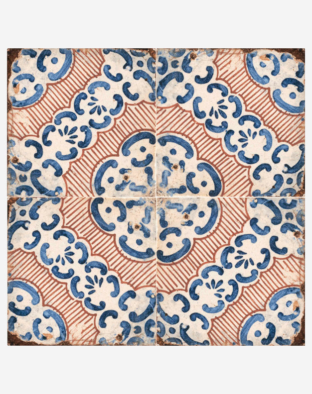 Pamplona Rosso Patterned Porcelain Tiles | Decorative | Quorn Stone