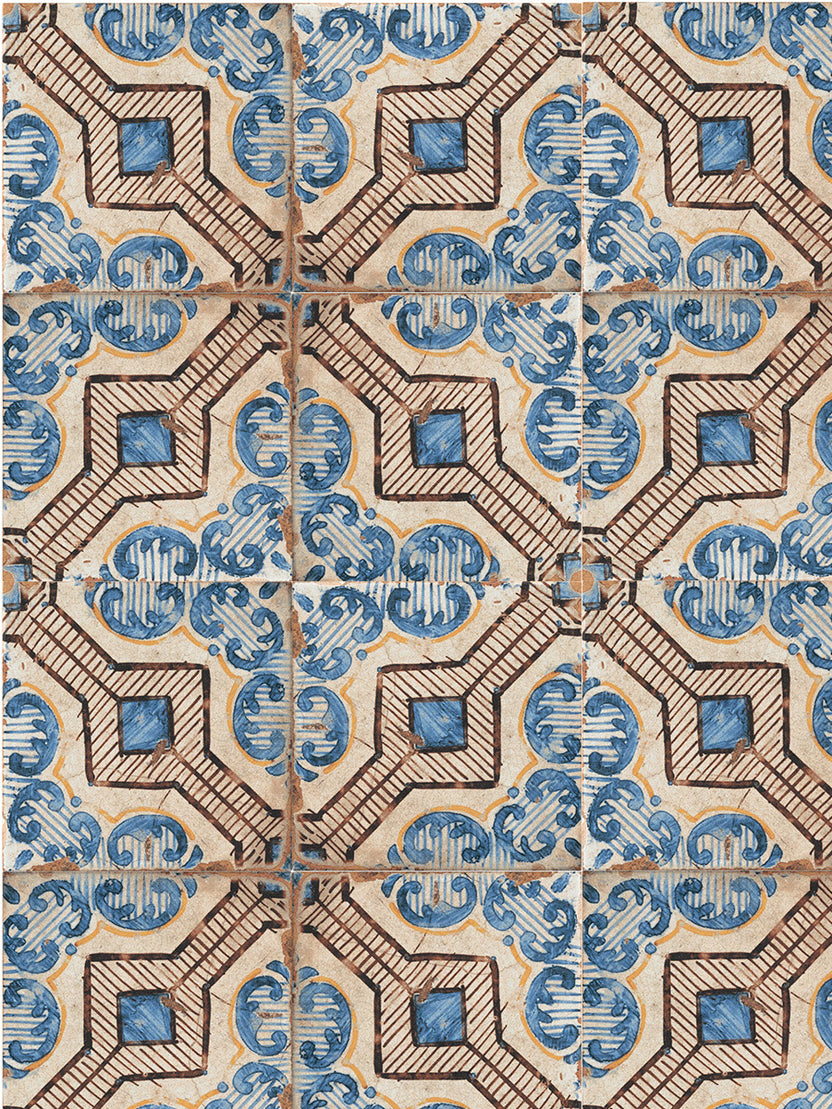Pamplona Azul Patterned Porcelain Tiles | Decorative | Quorn Stone