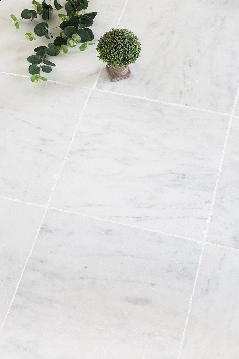Parisian White Tumbled Marble Tiles | Quorn Stone