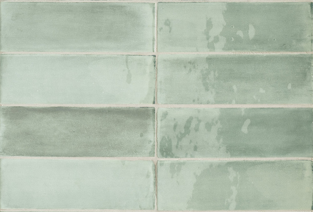 Pastello Pistachio Gloss Metro Tiles | Brick Tiles | Quorn Stone