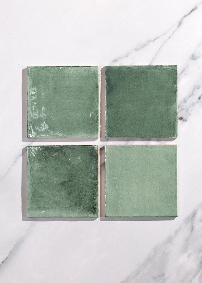 Pastello Pistachio Gloss Square Tiles | Quorn Stone