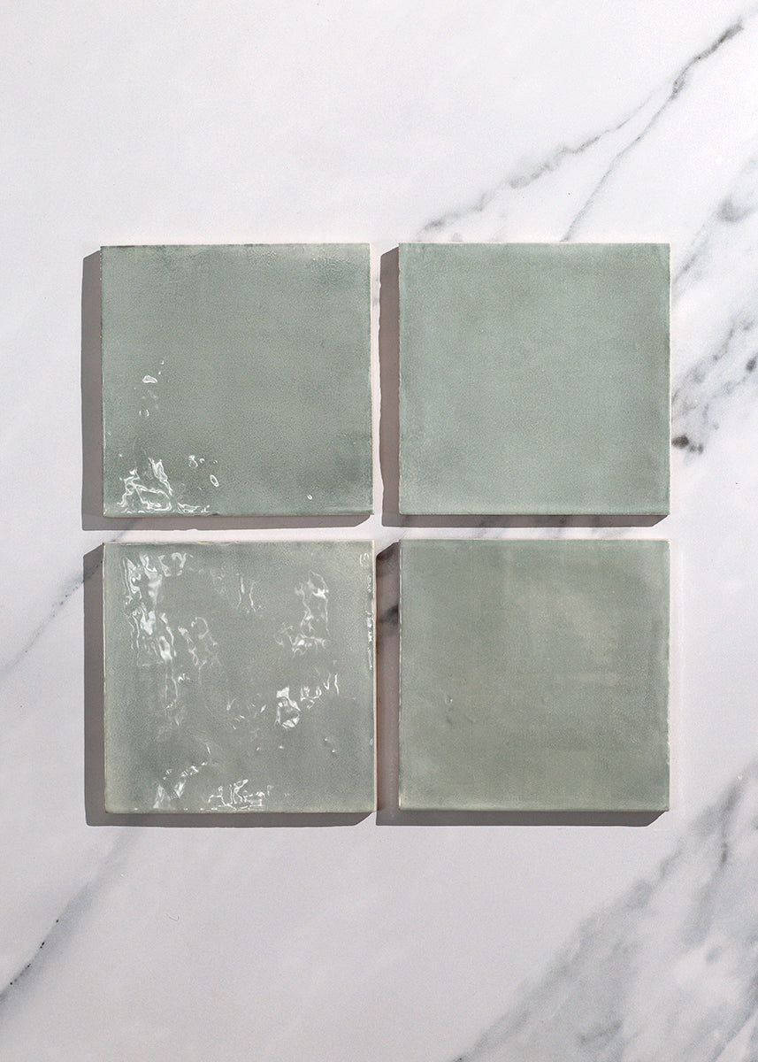 Pastello Seagrass Gloss Square Tiles | Quorn Stone