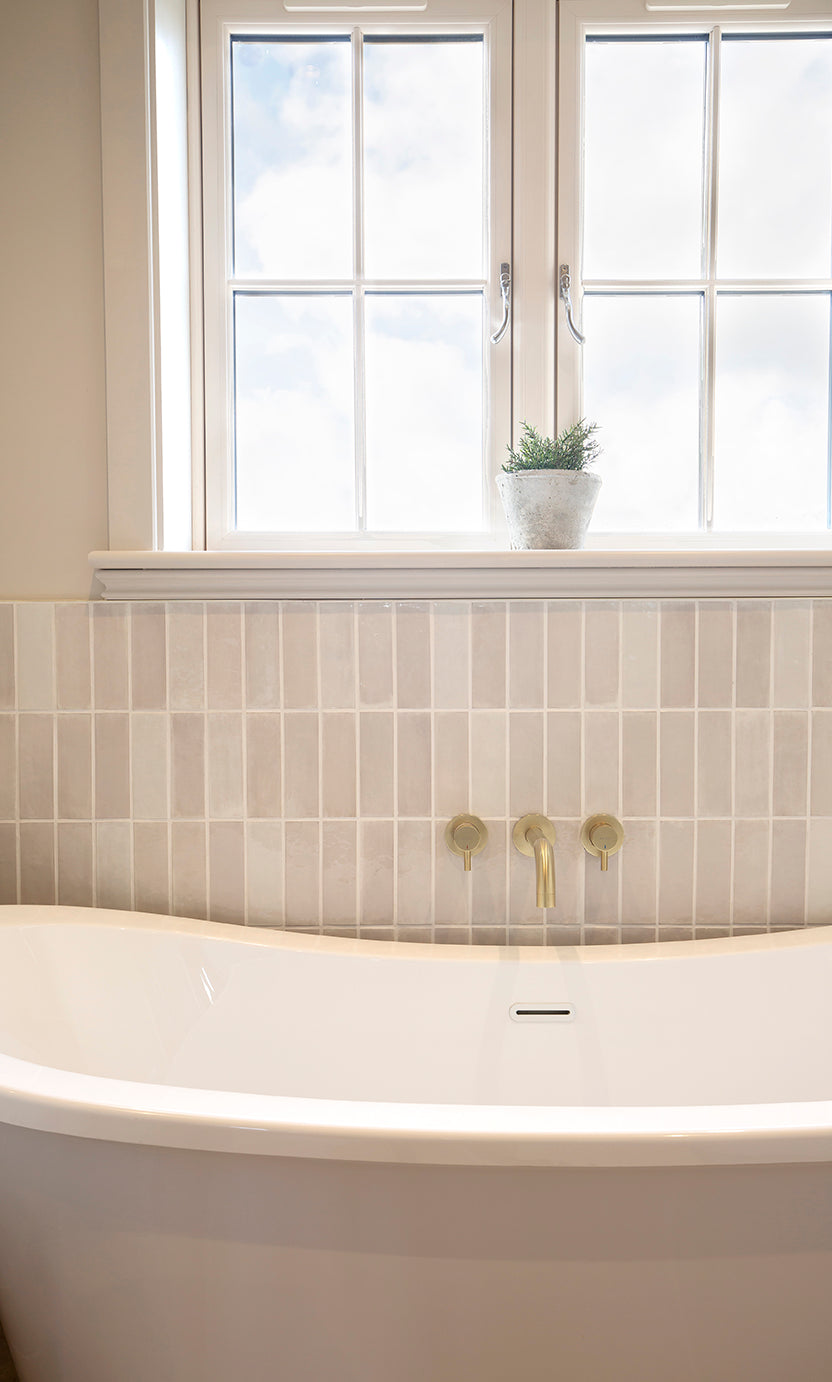 Pastello Seashell Gloss Metro Tiles | Decorative | Quorn Stone