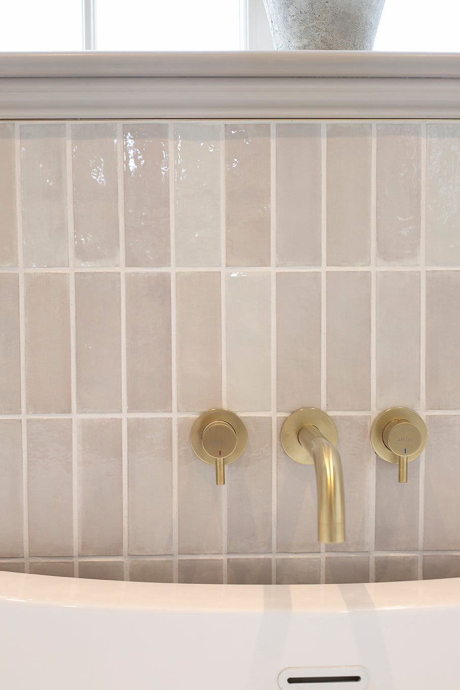 Pastello Seashell Gloss Metro Tiles | Decorative | Quorn Stone