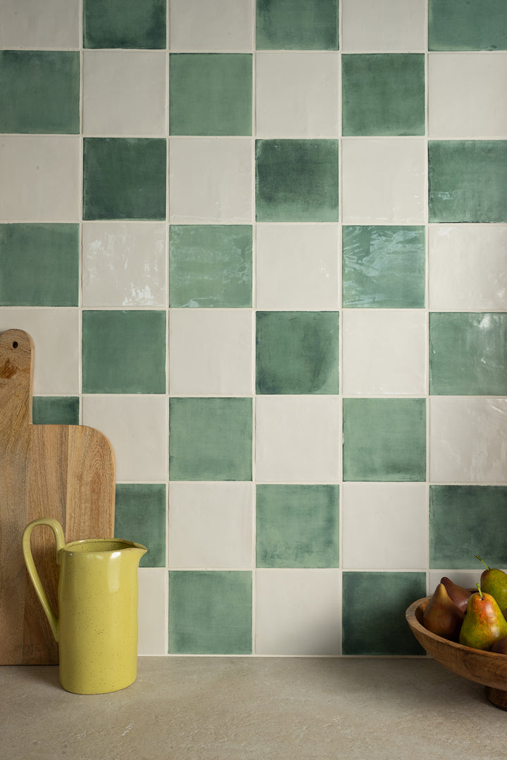 Pastello Pistachio Gloss Square Tiles | Quorn Stone