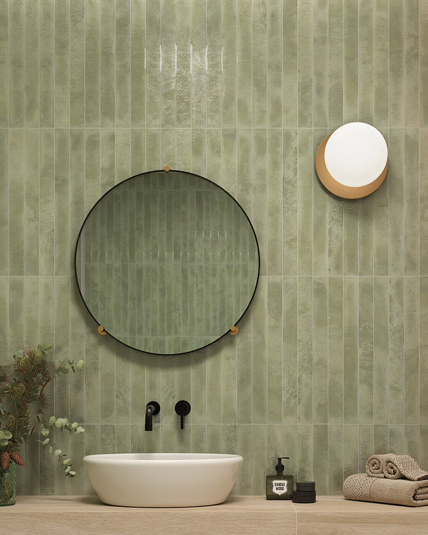 Patina Moss Gloss Metro Tiles | Decorative | Quorn Stone