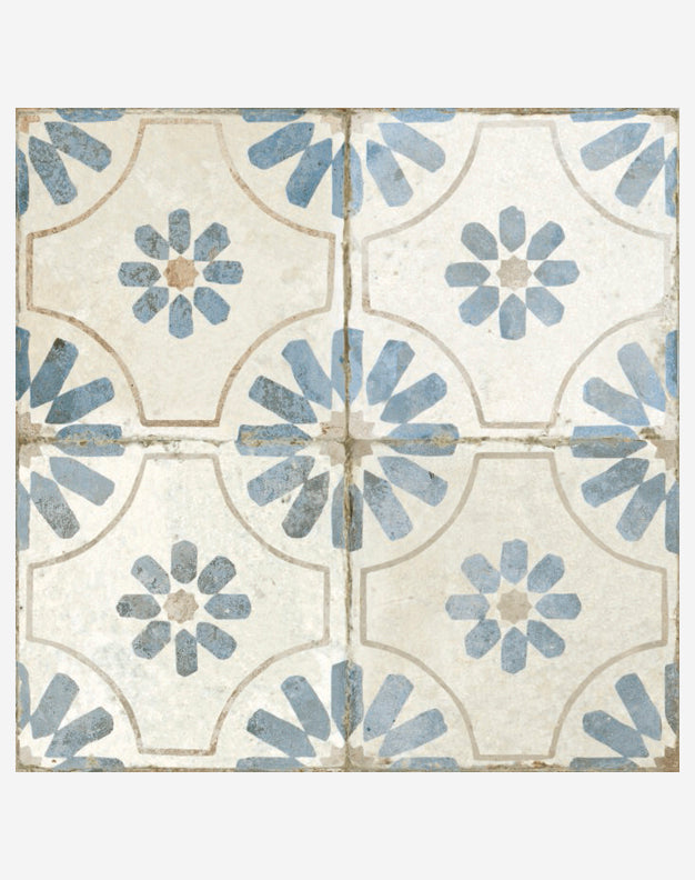 Penrose Blue Patterned Ceramic Tiles | Quorn Stone
