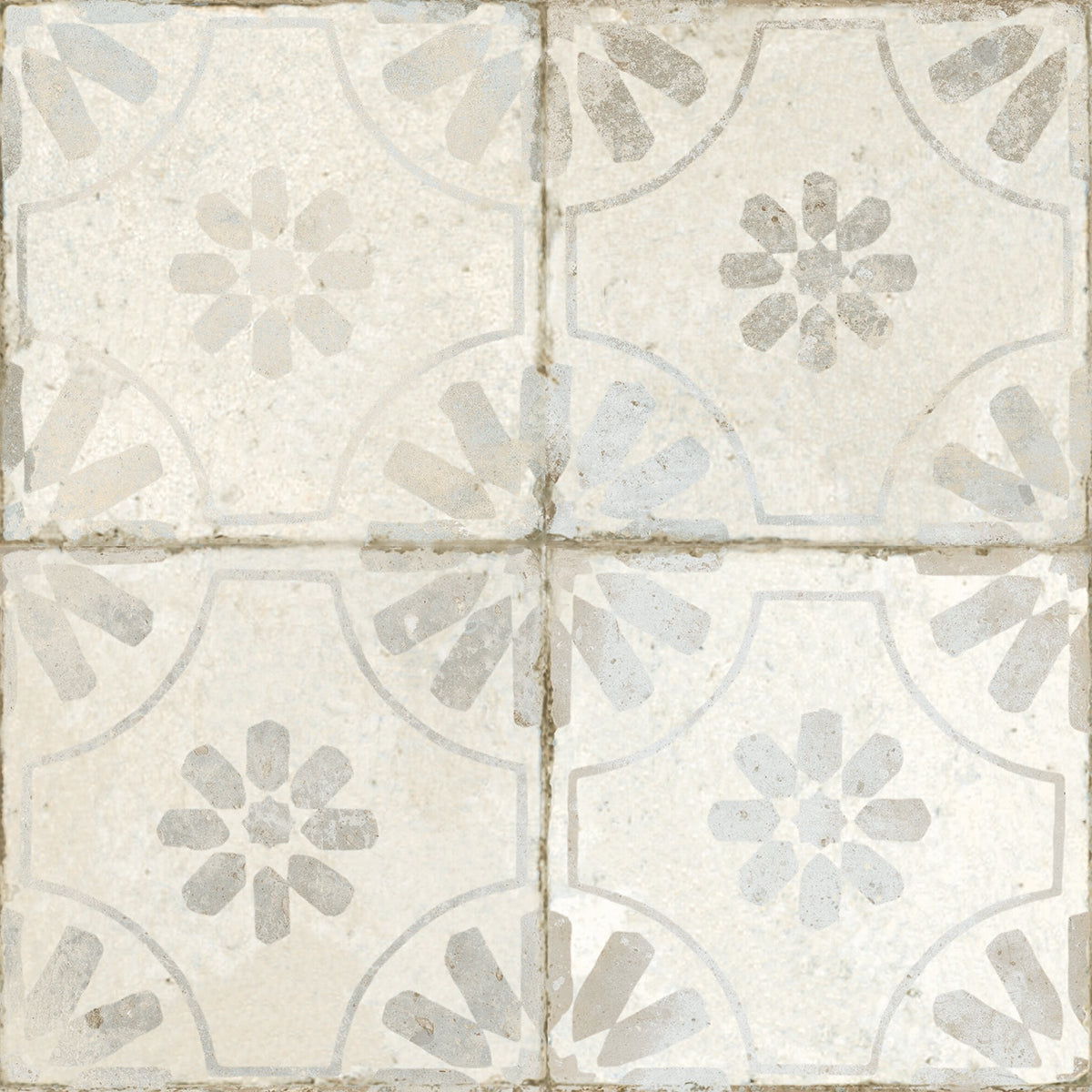 Penrose White Patterned Ceramic Tiles | Quorn Stone