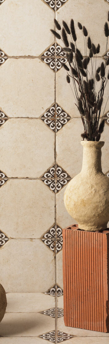 Pompei Black Decorative Patterned Tiles | Quorn Stone