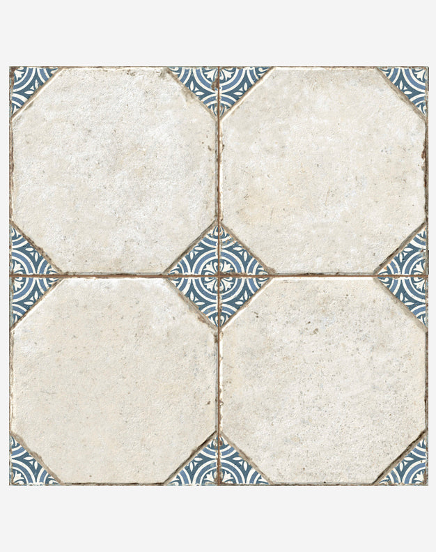Pompei Blue Decorative Patterned Tiles | Quorn Stone