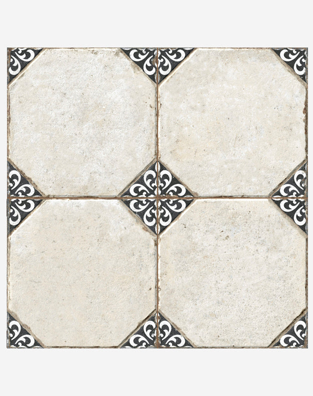 Pompei Black Decorative Patterned Tiles | Quorn Stone