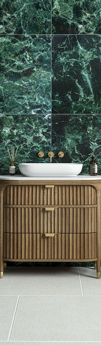 Ravello Verde Marble Effect Porcelain Tiles | Quorn Stone