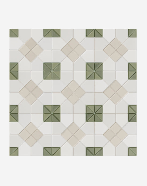 Regent Green Decorative Patterned Tiles | Decorative | Quorn Stone