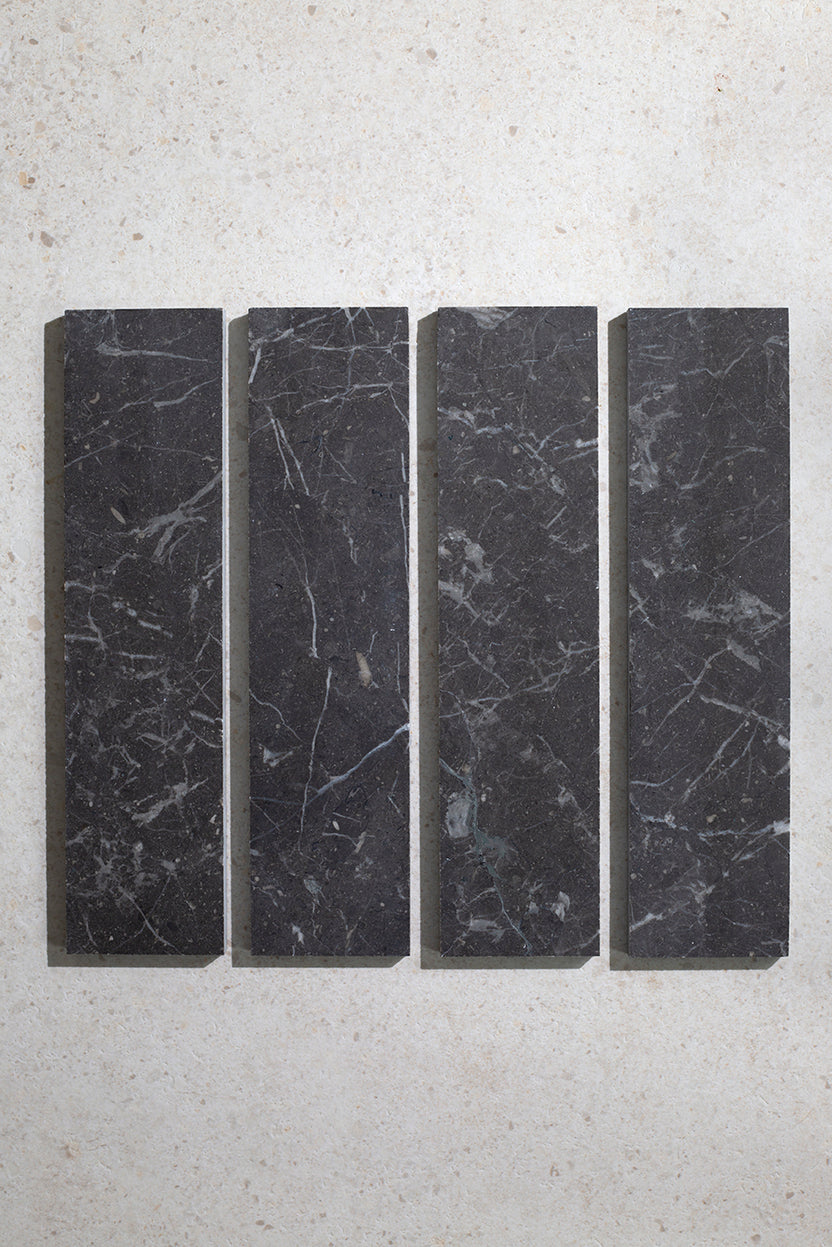 Riviera Black Honed Marble Metro Tiles | Quorn Stone