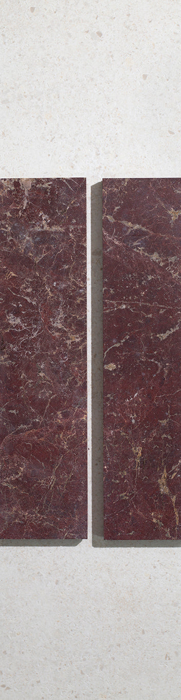 Riviera Burgundy Honed Marble Metro Tiles | Quorn Stone