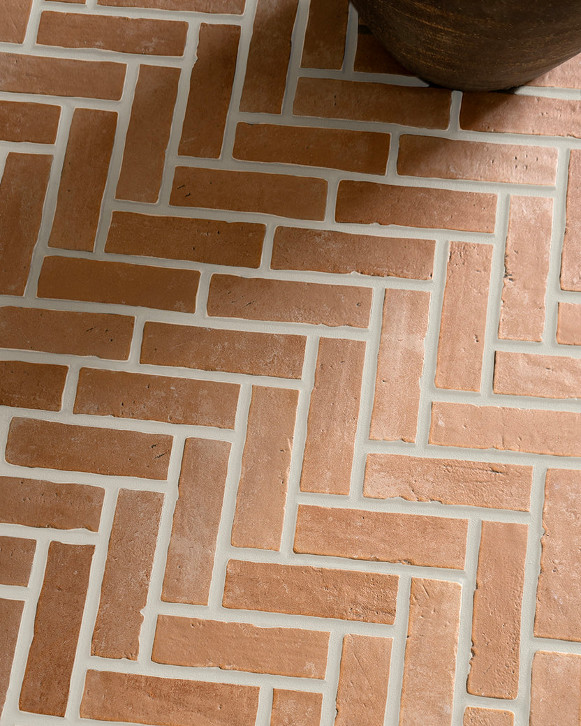 Sierra Cotto Terracotta Effect Herringbone Tiles | Quorn Stone