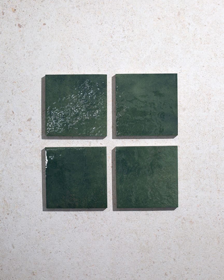 Tangier Bottle Green Gloss Decorative Tiles | Quorn Stone