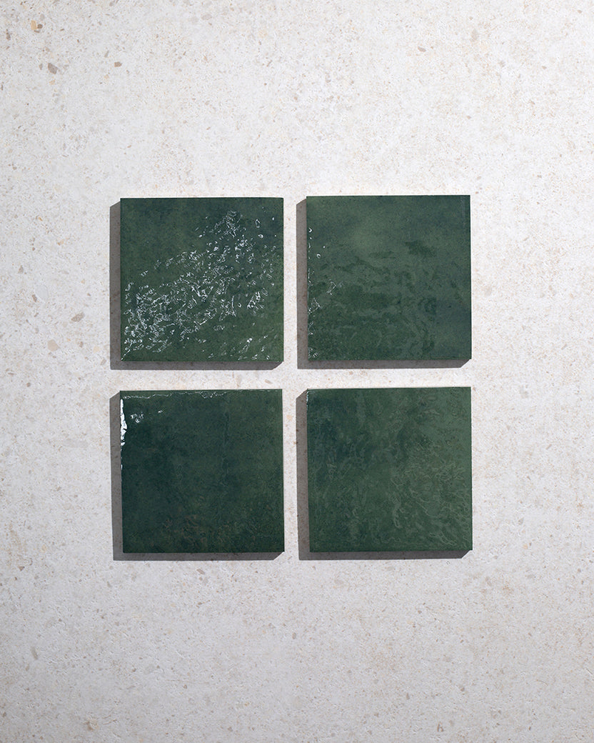 Tangier Bottle Green Gloss Decorative Tiles | Quorn Stone