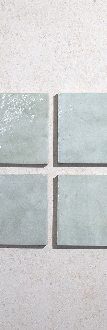 Tangier Powder Blue Gloss Decorative Tiles | Quorn Stone