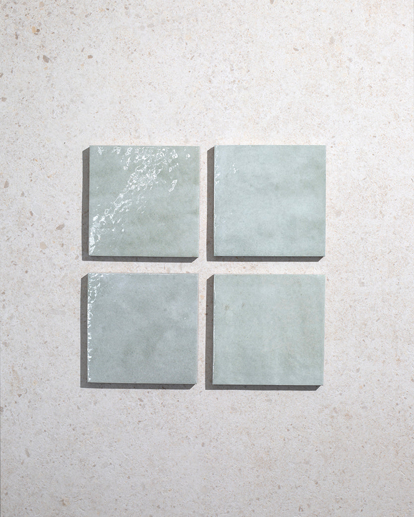 Tangier Powder Blue Gloss Decorative Tiles | Quorn Stone