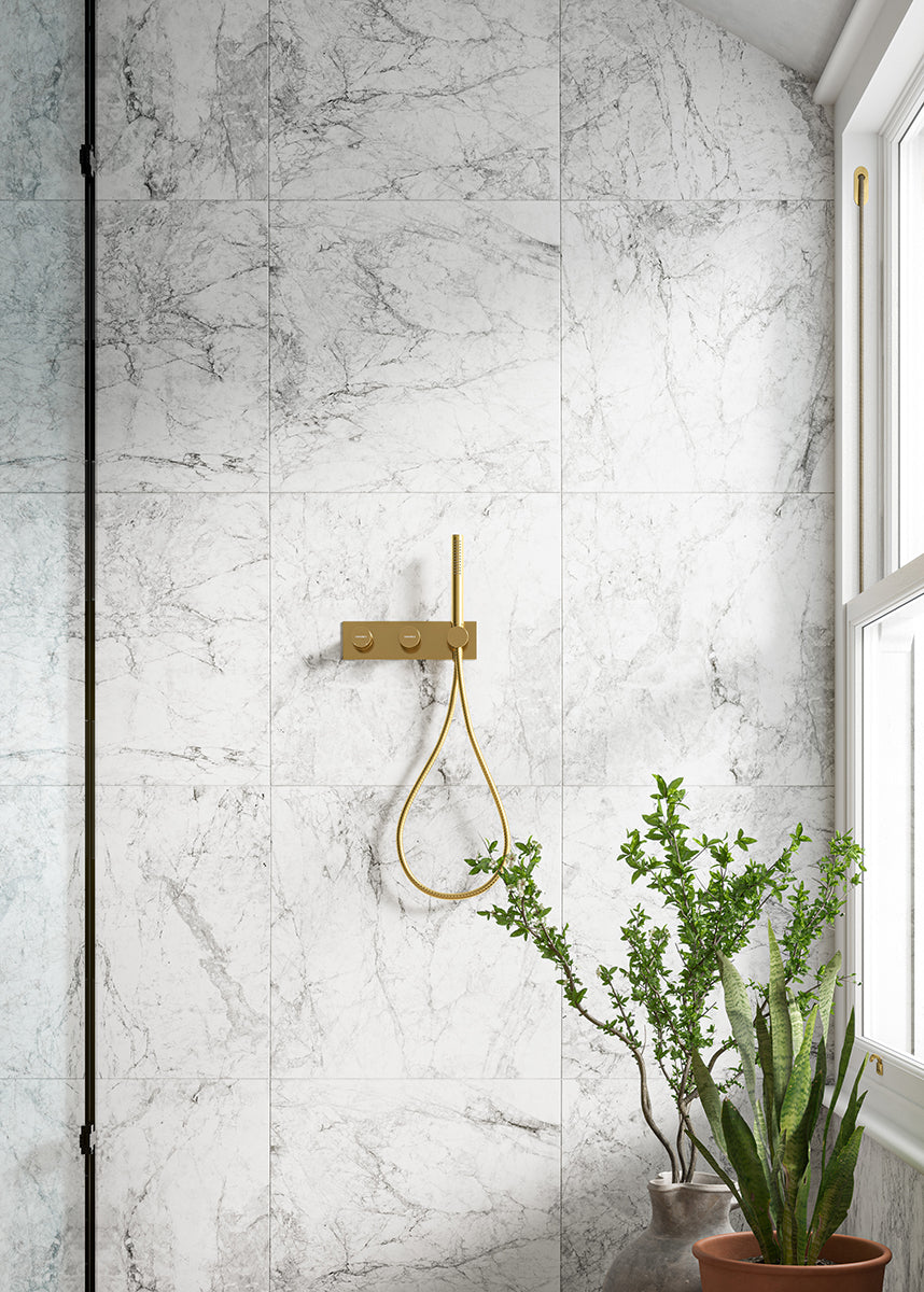 Treviso Bianco Marble Effect Porcelain Tiles | Quorn Stone