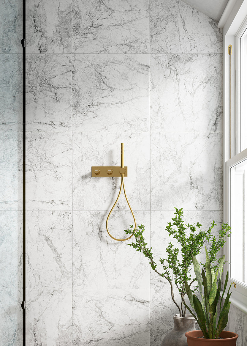 Treviso Bianco Marble Effect Porcelain Tiles | Quorn Stone