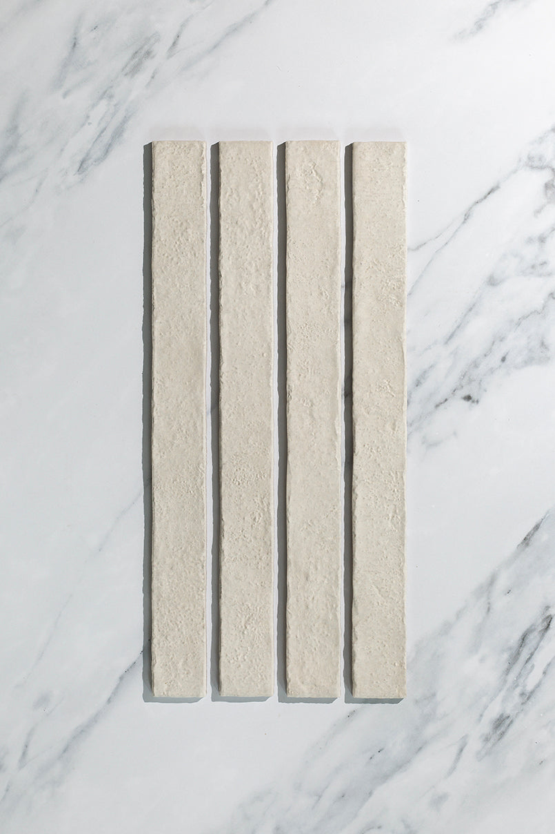 Willa White Textured Elongated Metro Tiles | Quorn Stone