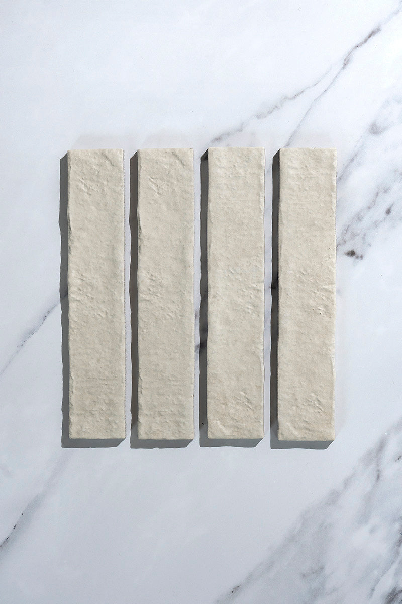 Willa White Textured Metro Tiles | Quorn Stone