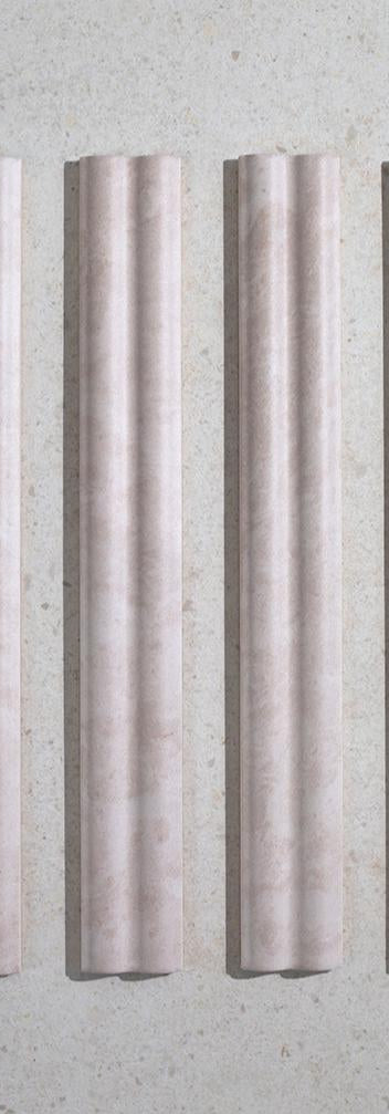 Zanetti Cloud Pink Marble Effect Fluted Tiles | Quorn Stone