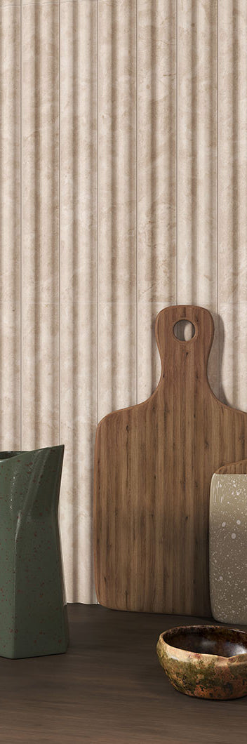 Zanetti Cloud Pink Marble Effect Fluted Tiles | Quorn Stone