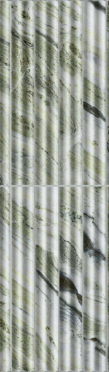 Zanetti Jade Green Marble Effect Fluted Tiles | Quorn Stone