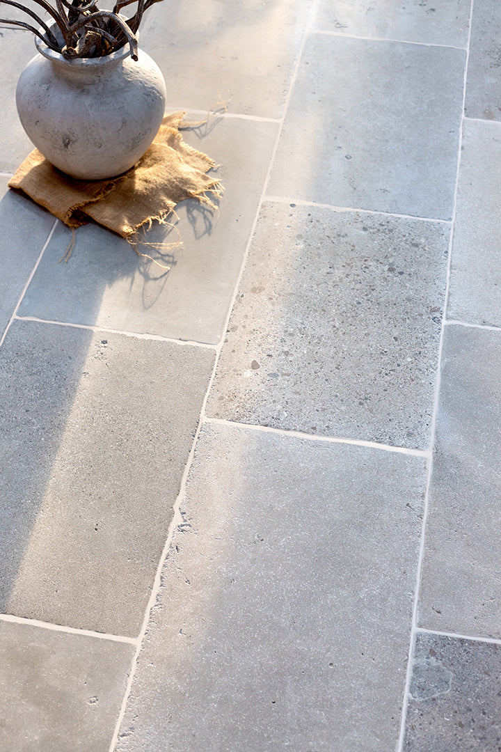 Clermont Gris Aged Tumbled Limestone Paving | Quorn Stone